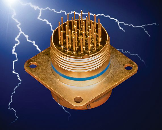 Lightning-protected rugged circular connectors for RF and microwave ...