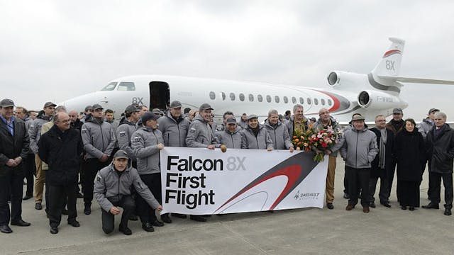Dassault Aviation Falcon 8x Ultra Long Range Trijet Takes To The Air