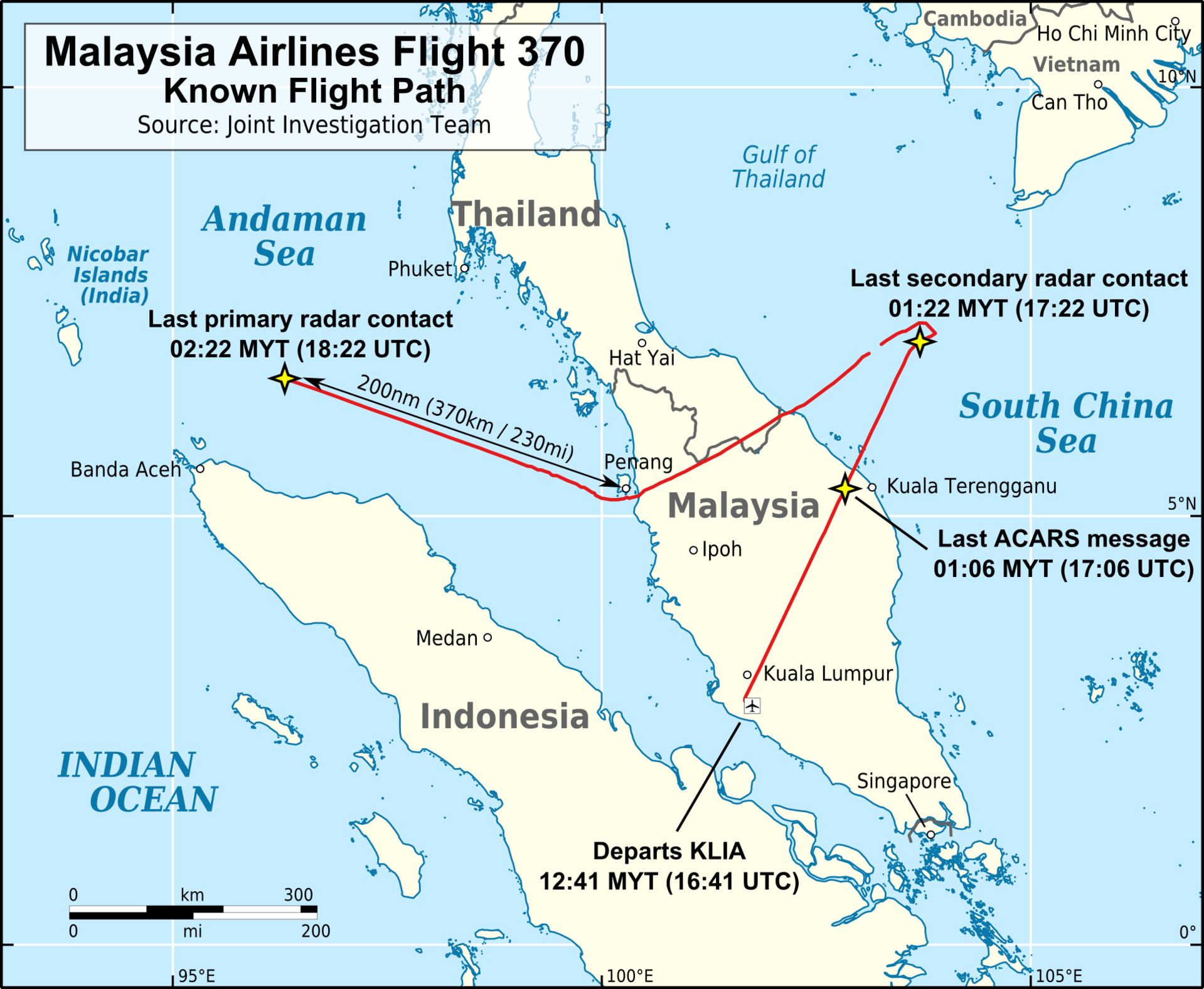 Mh370 Flight Path Map Everything We Know (And Don't Know) About The