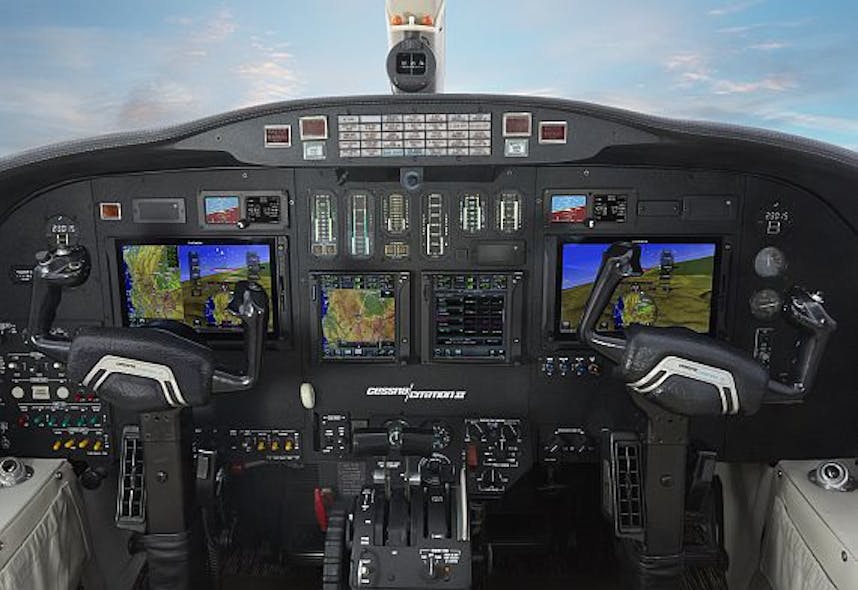 LCD avionics flight display for retrofits in Cessna Citation business ...