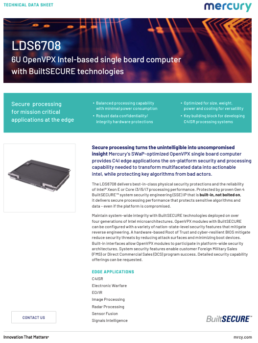 Rugged 6U OpenVPX embedded computing blade servers introduced by Mercury | Military Aerospace
