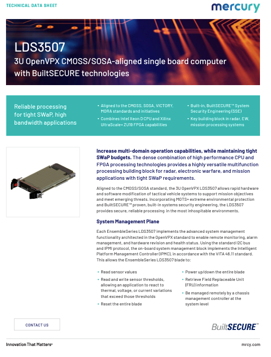 CMOSS-compliant and SOSA-aligned embedded computing for ground combat vehicles introduced by ...